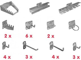 Sada závěsných háků a držáků