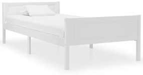 Rám postele masivní borové dřevo bílý 100 x 200 cm,  322104