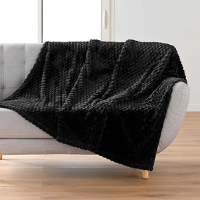 Černá deka z mikroflanelu 125x150 cm Mini Frosty – douceur d'intérieur