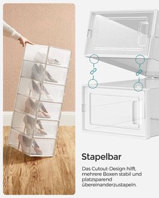 Stohovatelné úložné boxy na boty, organizéry, průhledné