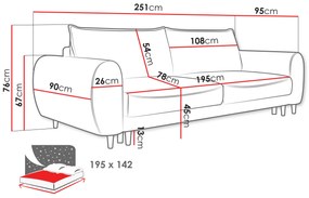 Pohovka na každodenní spaní BREGON - tmavá šedá