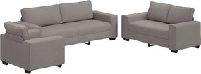 3dílná sedací souprava s poduškami taupe textil 3324655