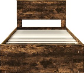 Rám postele Kouřový dub 100 x 200 cm Masivní borové dřevo 3410640