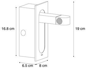Moderní nástěnná lampa černá vč. LED a portu USB-C - Hilton