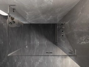 Mexen Lunar L, výklopný sprchový kout pravý 80 x 90 cm, čiré sklo, chromový profil, 834L-080-090-01-00-P