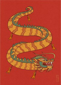 Bao Quyen | Dragon Dance Rám: Černý, Velikost: 40 x 30 cm