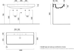 GSI, SAND keramické umyvadlo 120x50 cm, 2 otvory, bílá ExtraGlaze, 9024211