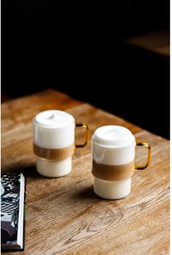 Žluté skleněné hrnky v sadě 2 ks na cappuccino 350 ml Livio – Vialli Design