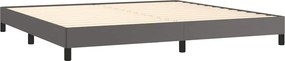 Box spring postel s matrací šedá 200x200 cm umělá kůže 3127335