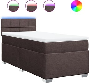 Box spring postel s matrací tmavě hnědá 90x190 cm textil 3288046