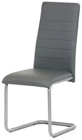 Autronic Moderní jídelní židle Židle jídelní, šedá koženka, kov šedá (DCL-402 GREY)