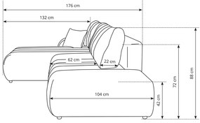 Sedací souprava BALOO | 276x176 cm | rozkládací + úložný prostor | VÝBĚR TKANIN