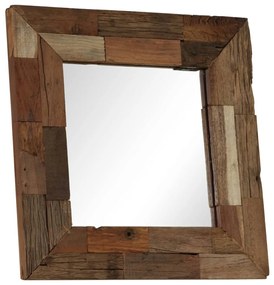 Zrcadlo masivní recyklované dřevo 50 x 50 cm - Default Title