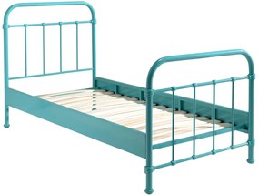Zelená kovová postel Vipack New York 90 x 200 cm