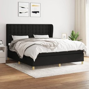 Box spring postel s matrací černá 160x200 cm textil,  3128855