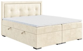 Kontinentální postel 180 cm Veronica (krémová) (s matrací a úl. prostorem). 1043456