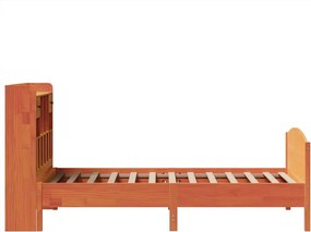 Postel s knihovnou bez matrace hnědá 75x190 cm masivní borovice 3323169