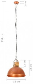 Závěsná lampa 32 cm kov / mangovník Dekorhome Černá
