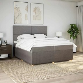 Box spring postel s matrací taupe 200x200 cm textil 3292160