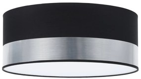 Stropní svítidlo Elegance, 1x chromové/černé textilní stínítko, (bílé plexisklo), (fi 40cm)