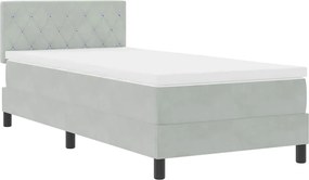 Postel s boxspringem s matrací Světle šedá 90 x 200 cm samet 3339080
