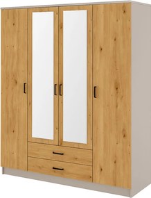 Skříň se zrcadlem 4d2s kašmír / dub artisan Kami