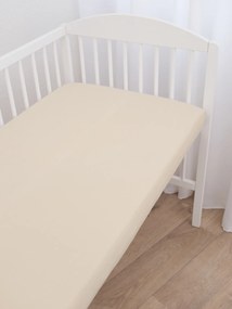 MK Lůžkoviny Jersey prostěradlo do postýlky Classic 60 x 120 cm – přírodní