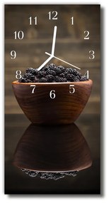 Skleněné hodiny vertikální Ostružiny kuchyně barevné ovoce