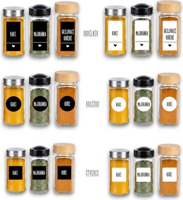 usporadejto.cz Sada 12ks kořenek hranatých s bambusovým víčkem DECOR 120 ml