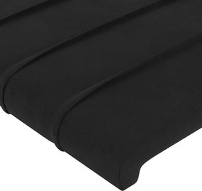 Čelo postele typu ušák černé 83x16x118/128 cm samet 3119752