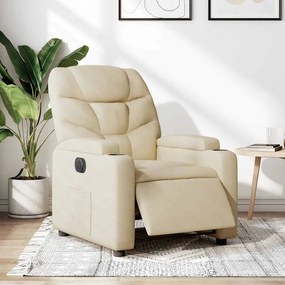 Elektrické polohovací křeslo krémové textil 3204581
