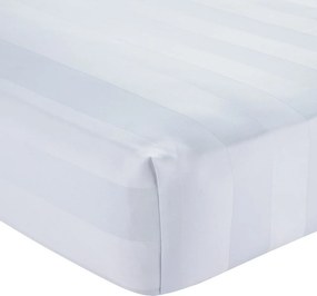 Bílé napínací saténové prostěradlo 90x190 cm So Soft Satin Stripe – Catherine Lansfield