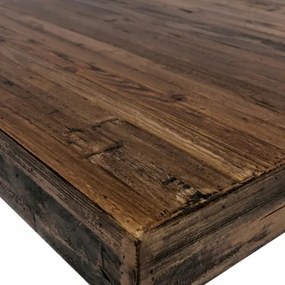 Jídelní stůl 180x90x76 MDF borovice kovové nohy černý lak HT-536 PINE