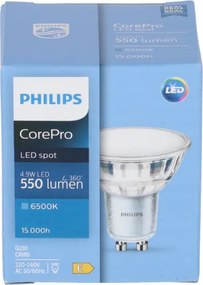 SADA 10x GU10 LED žárovka PHILIPS 4,9W 550lm - studená bílá