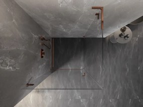 Mexen Lunar-B L výklopný sprchový kout levý 100 x 100 cm, čiré sklo, růžové zlato, 832L-100-100-60-00-L