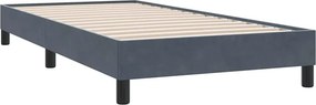 Postel Box Spring bez matrace tmavě šedá 80x210 cm samet 3315802