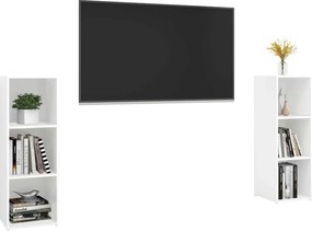 TV skříňky 2 ks bílé 107 x 35 x 37 cm dřevotříska 3079907