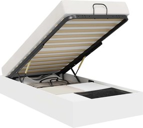 Ottoman postel Bílý 193 x 90 x 25 cm Dřevěný materiál 3409293