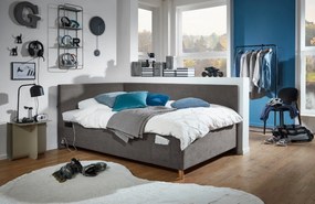 Antracitová manšestrová postel Meise Möbel Cool II. 120 x 200 cm