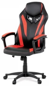 Herní židle červená a černá ekokůže houpací KA-Y209 RED