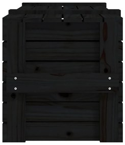 Úložný box černý 91 x 40,5 x 42 cm masivní borové dřevo - Default Title