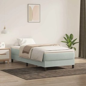 Postel Box Spring bez matrace světle šedá 80x220 cm samet 3315849