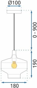 Toolight, závěsné svítidlo 1xE27 APP1123-1CP, růžová, OSW-40102