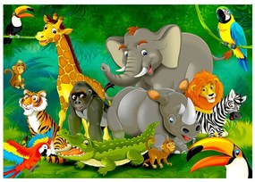 Fototapeta - Dětské barevné safari 200x140 + zdarma lepidlo