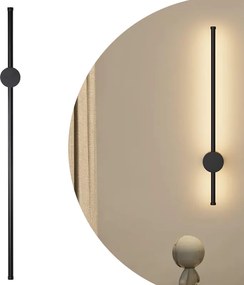 Lampa Nástěnná Salonní Led Lampa Otočná O 90° 3000K 6W 60CM Černá
