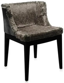 Kartell - Židle Mademoiselle Kravitz - šedá kožešina/kůže, černá