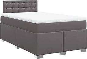 Box spring postel s matrací šedá 120x200 cm umělá kůže 3286118