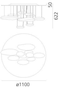 Artemide 1366110A -LED Stmívatelný přisazený lustr MERCURY LED/58W/230V 3000K