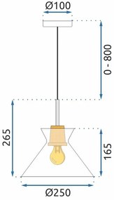 Závěsná lampa La Belle XXIV černá/bambus