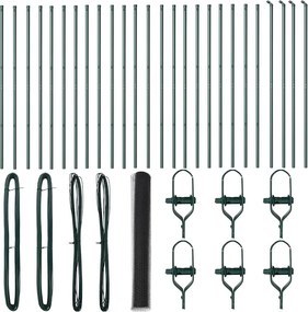 Hexagonální kotvení plotu 50 x 1,4 m Ocel potažená PVC Šedá 3352859